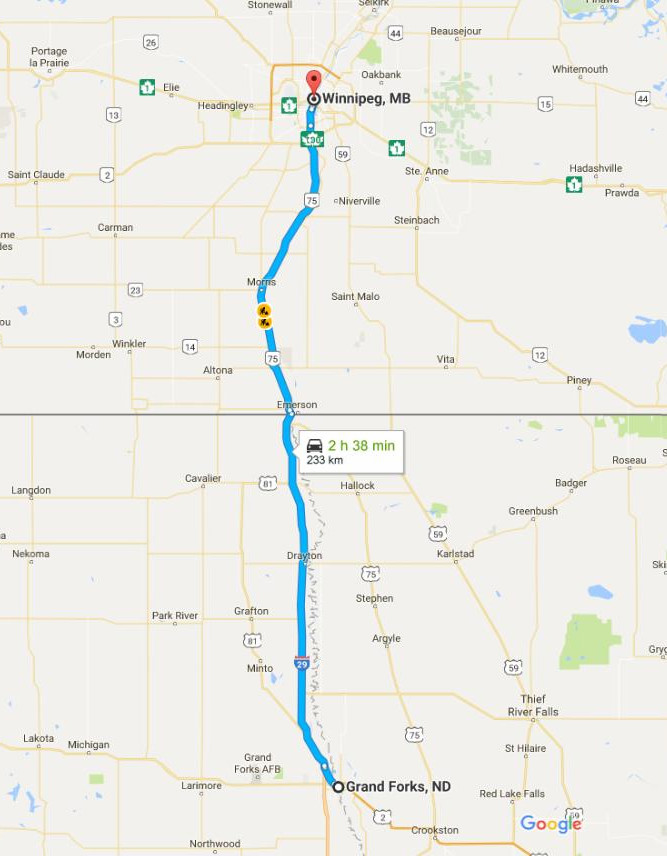 43rd Parallel North Map